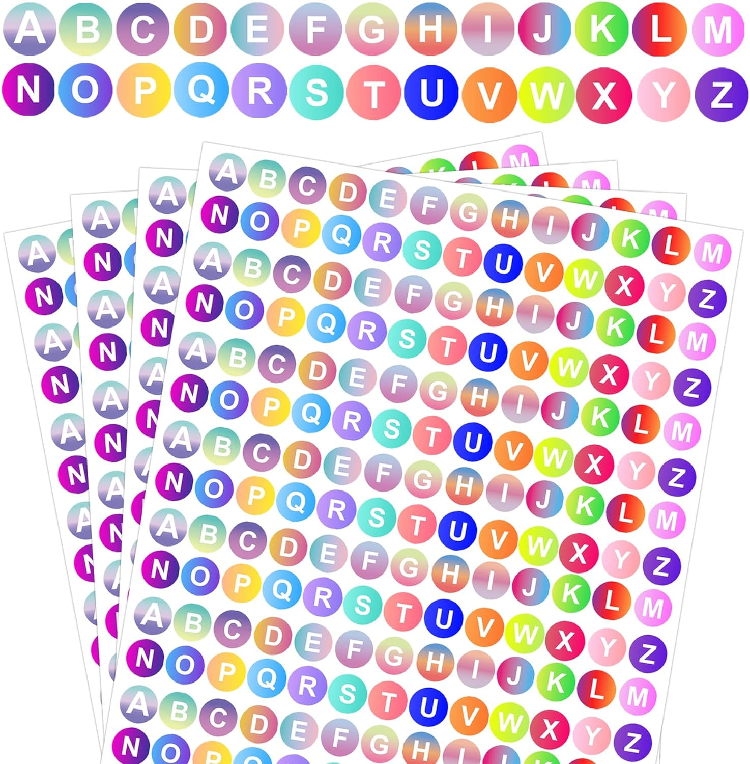 Small Alphabet Stickers Letter A-Z Colorful 1/2 inch Self-Adhesive ...