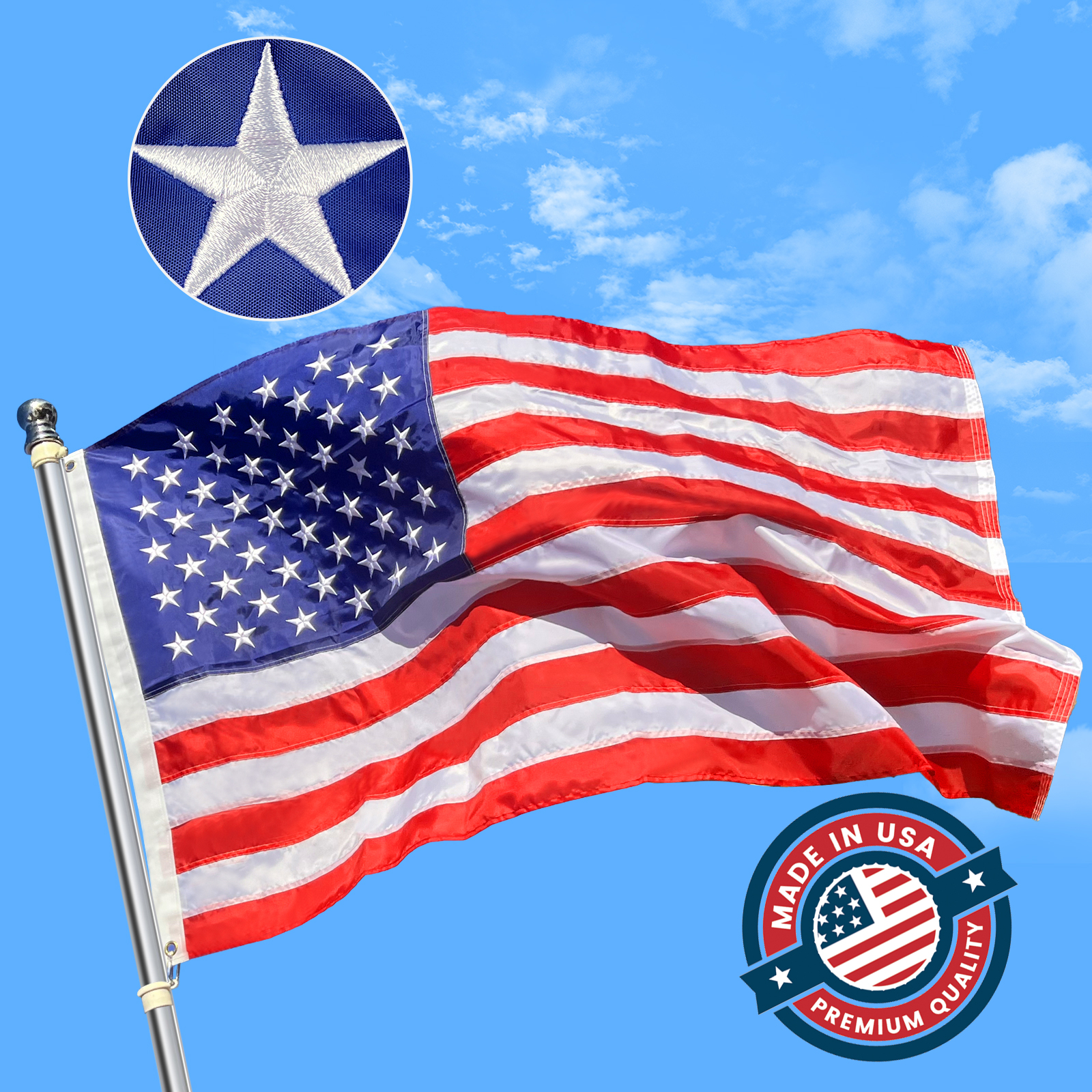 Anley 18x12 Inch USA Wall Banner Classroom Flag - American Hanging ...