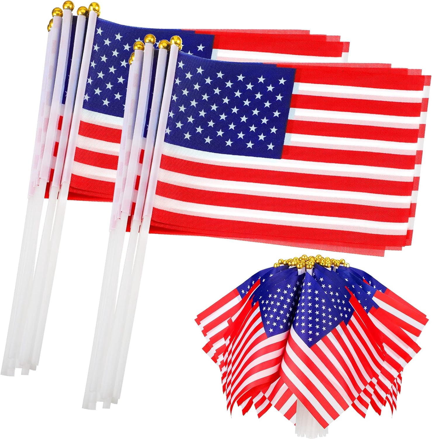Small American Flags on Stick, 10 Pcs Fourth of July Decorations ...