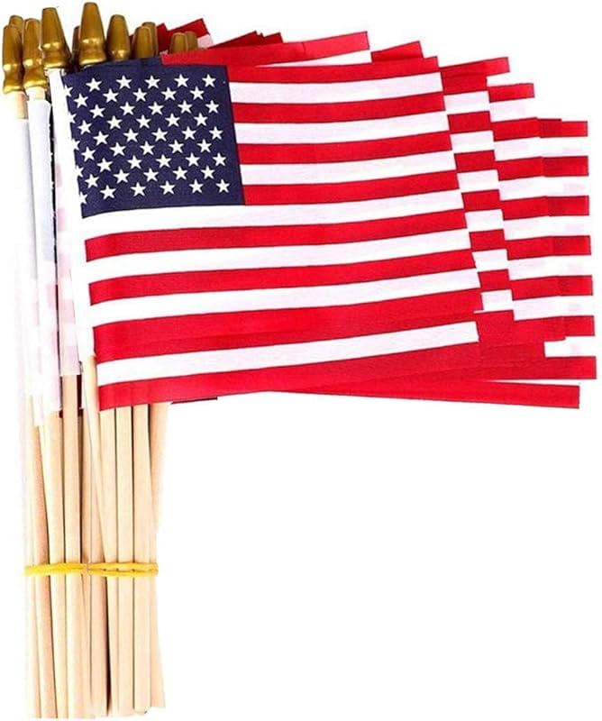 Small American Flags on Stick 5x8 Inch/Mini Ameirican Flags/Hand Held ...