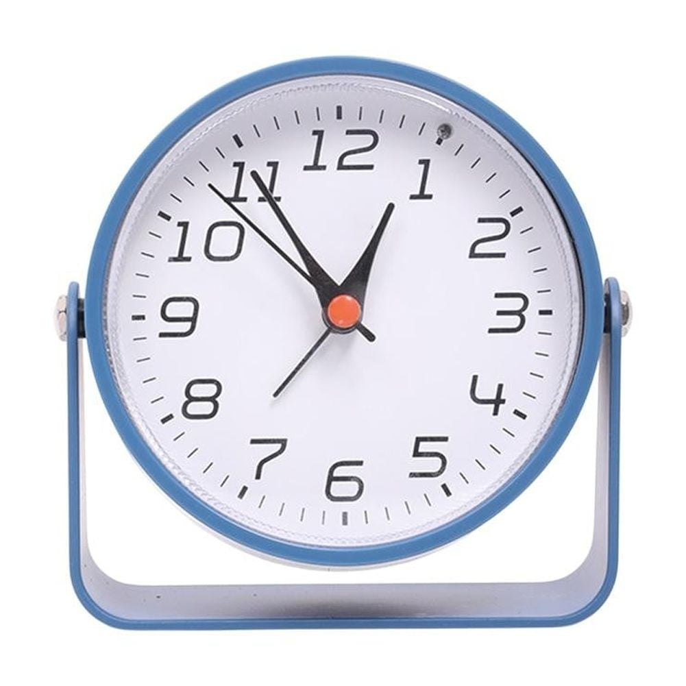 Small Analog Alarm Clock 4.25 Inch Battery Operated Desk Clock with ...