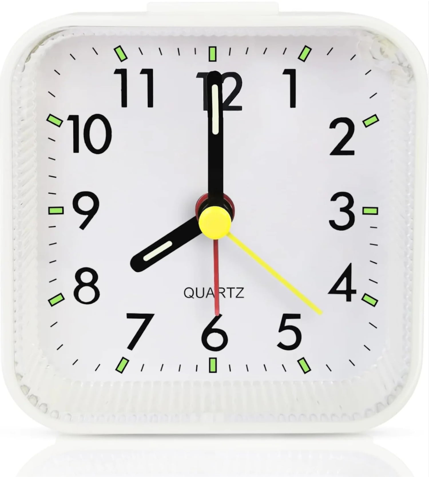 Small Analog Alarm Clock Battery Operated, Travel Silent with No ...