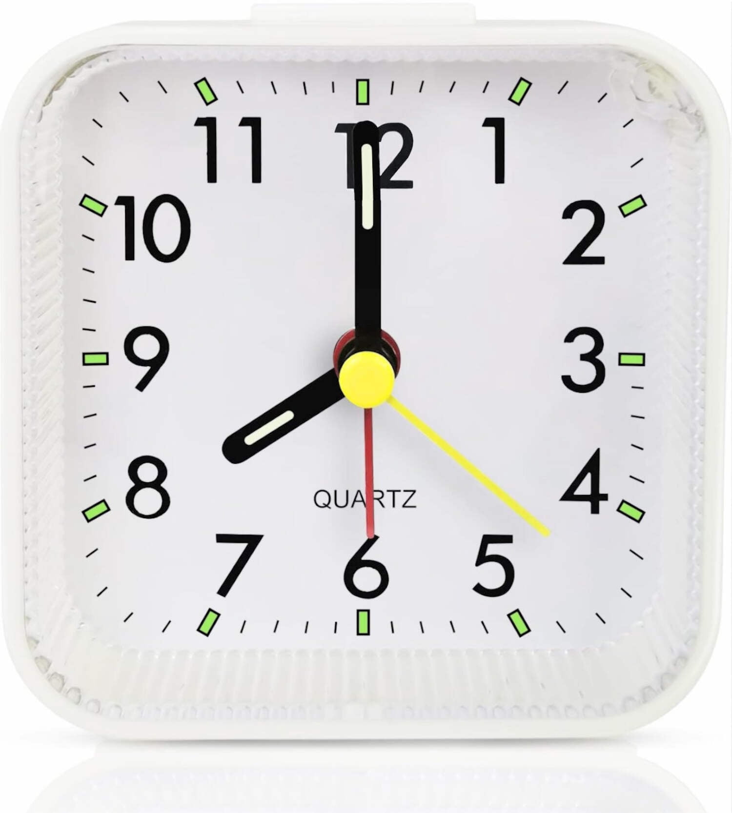Small Analog Alarm Clock Battery Operated, Travel Silent with No ...