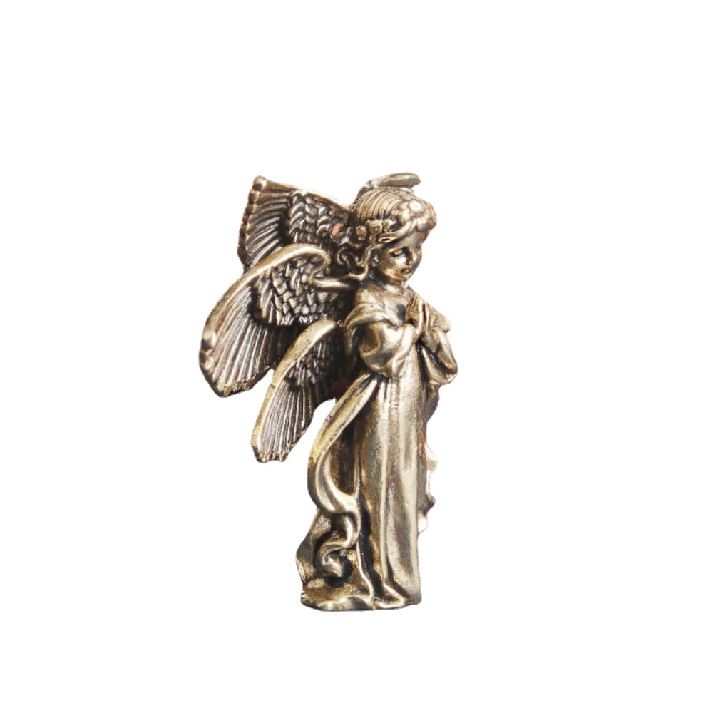 Small Angel Statue Figurines Gift Desktop decoration Solid Brass Angel ...