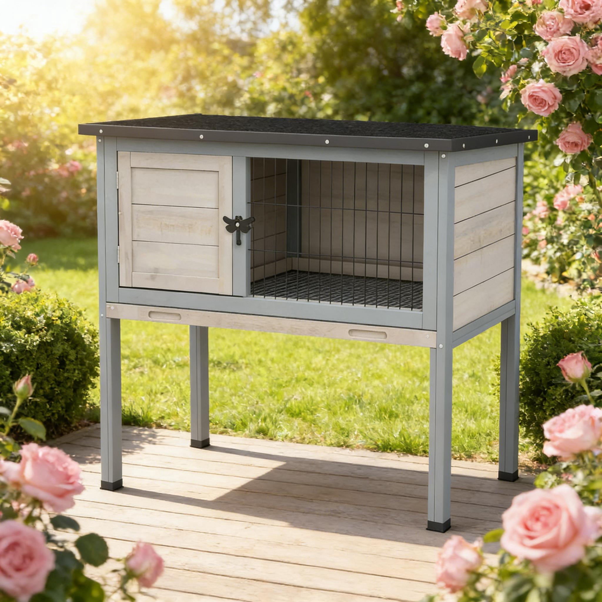 Small Animal Cage Rabbit Hutch, Elevated Rabbit Hutch - Walmart.com