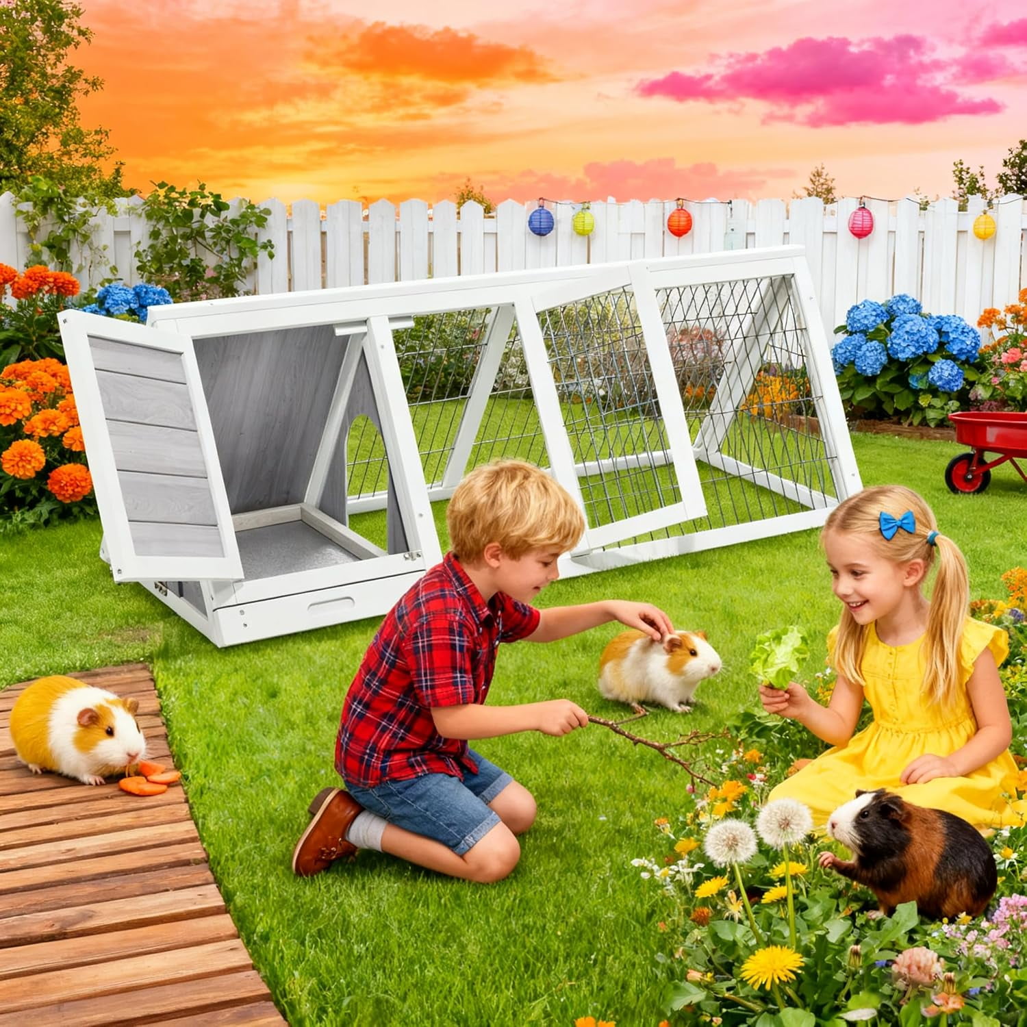 Small Animal Cages Indoor Outdoor Portable Tortoise Habitat Enclosure ...