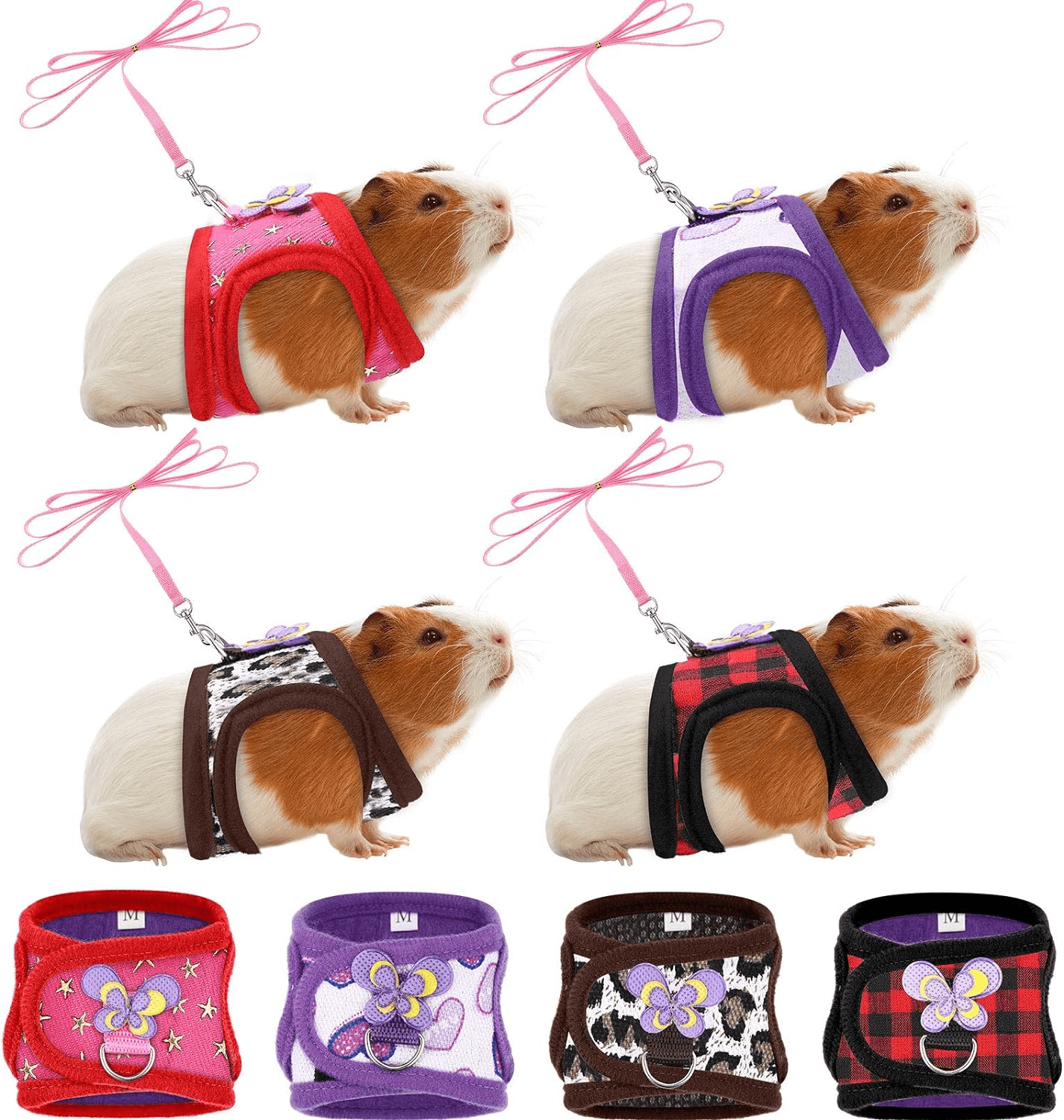 Small Animal Outdoor Walking Vest Harness and Leash Set with Cute ...