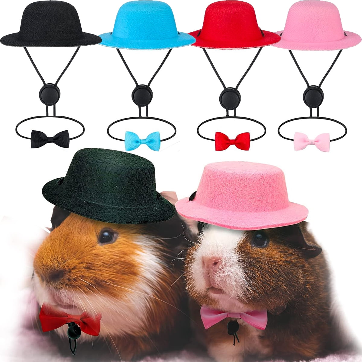 Small Animal Pet Hats & Bow Ties Suit, Pet Clothes Outfits Costumes for ...