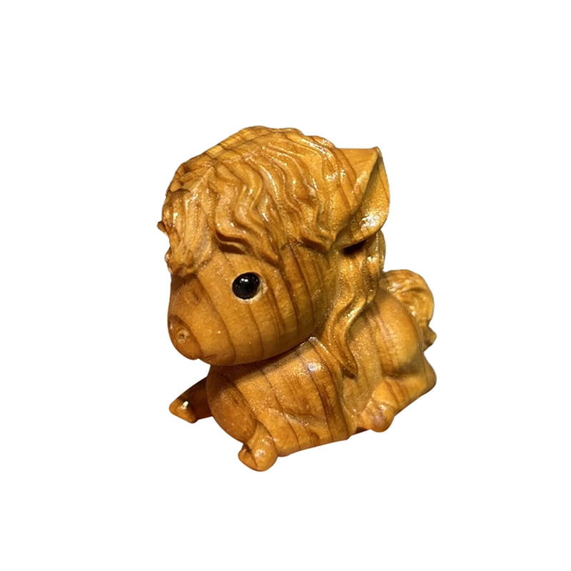 Small Animal Statues Wooden Hand Carved Arborvitae Wood Cute Mini ...