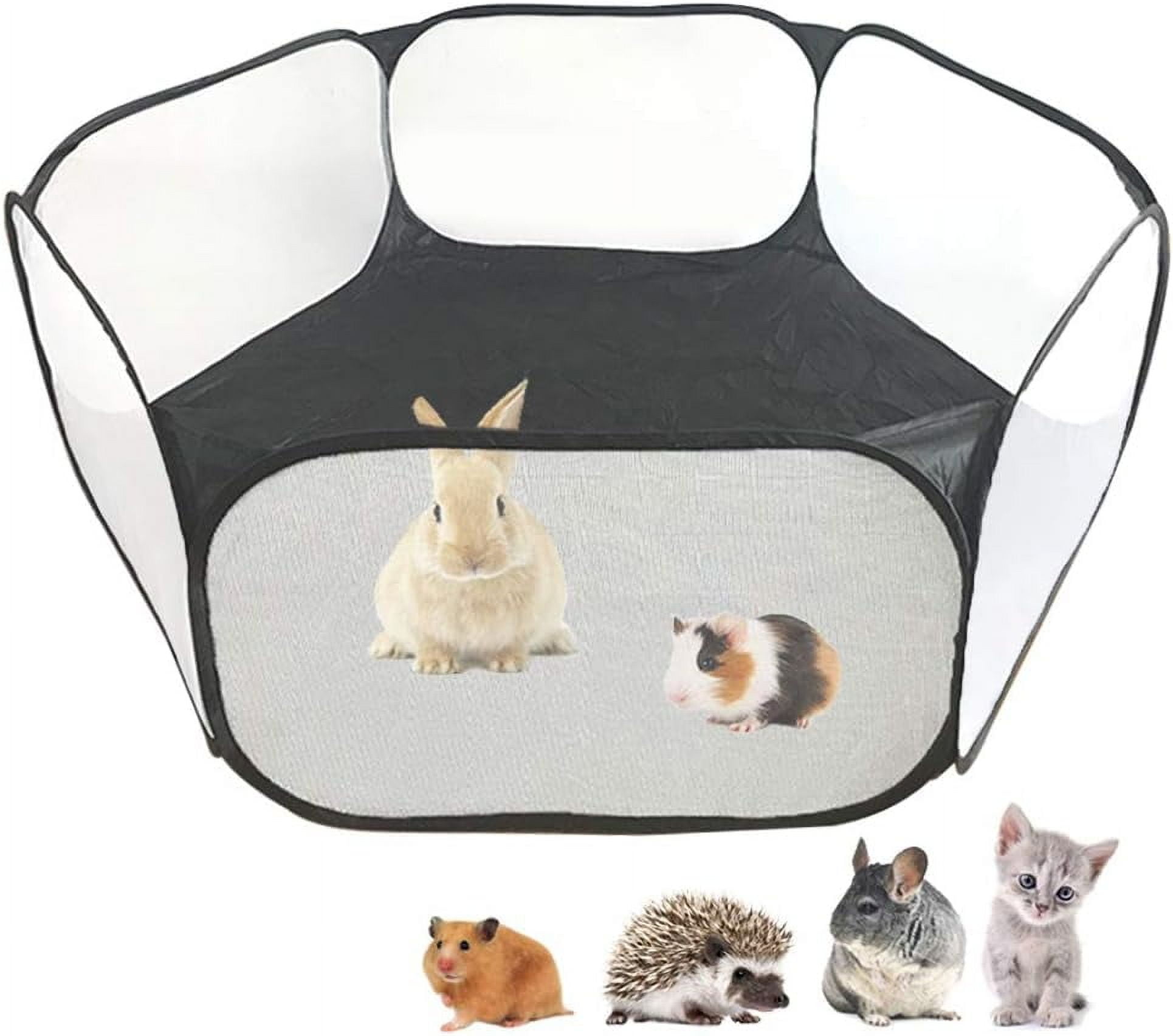Small Animals C&C Cage Tent, Breathable & Transparent Pet Playpen Pop ...