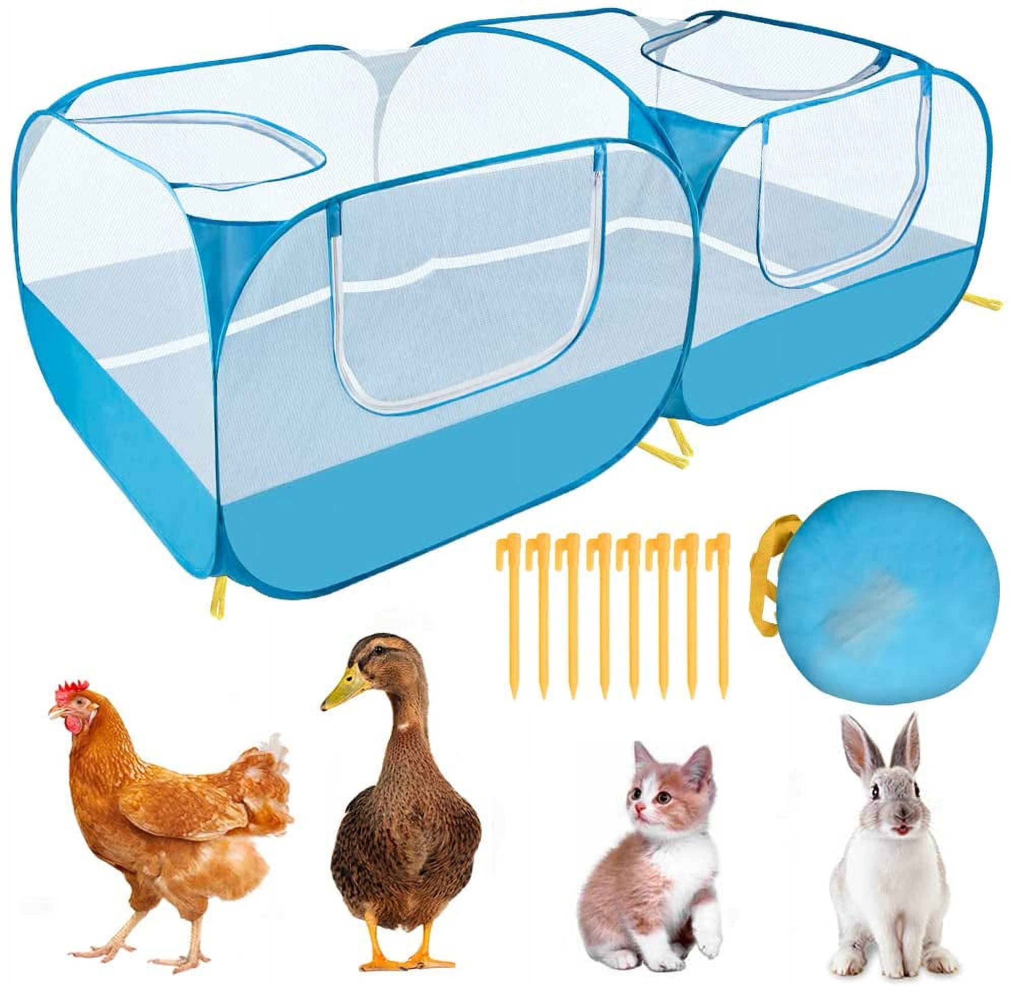 Small Animals Playpen, Chicken Pen with Escape-Proof Detachable Bottom ...