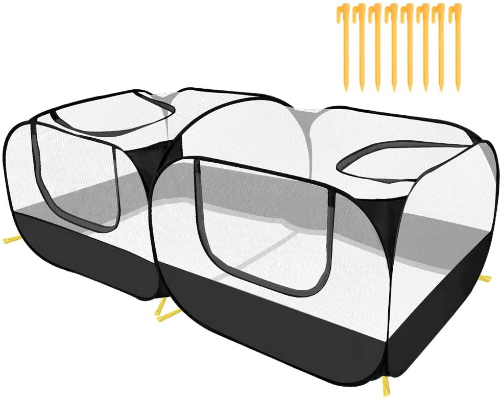 Small Animals Playpen, Portable Large Chicken Run Coop with Breathable ...