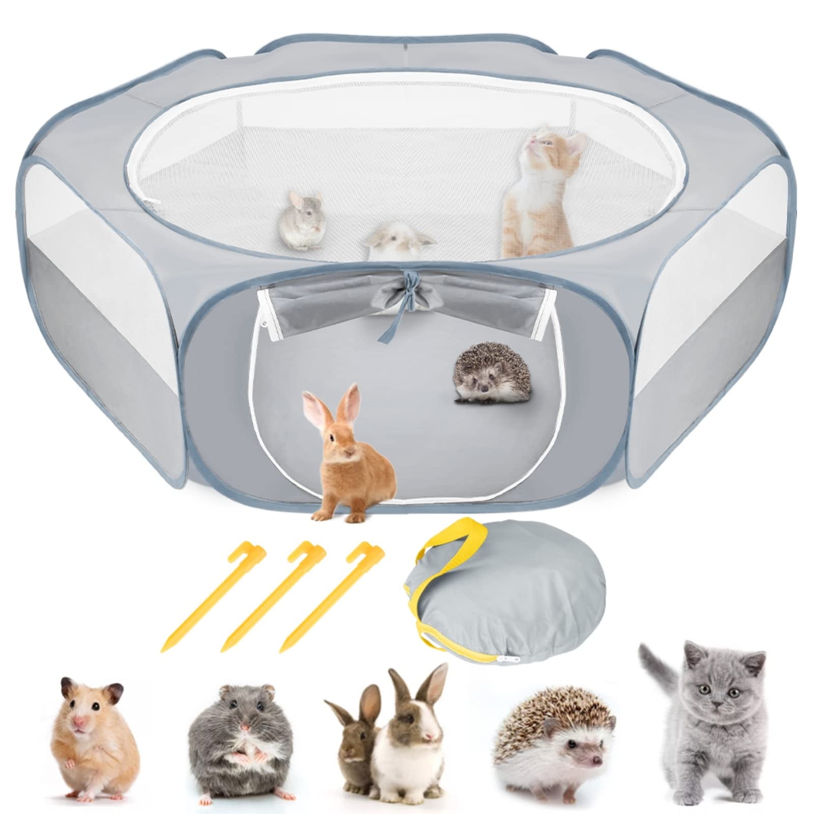 Small Animals Playpen, Waterproof Small Pet Cage Tent with Zippered ...
