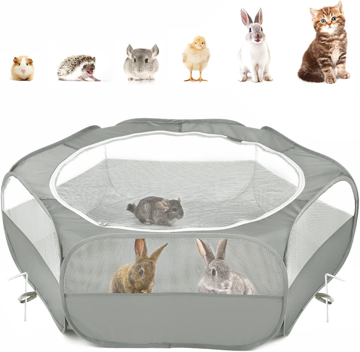 Small Animals Playpen, Waterproof Small Pet Cage Tent with Zippered ...