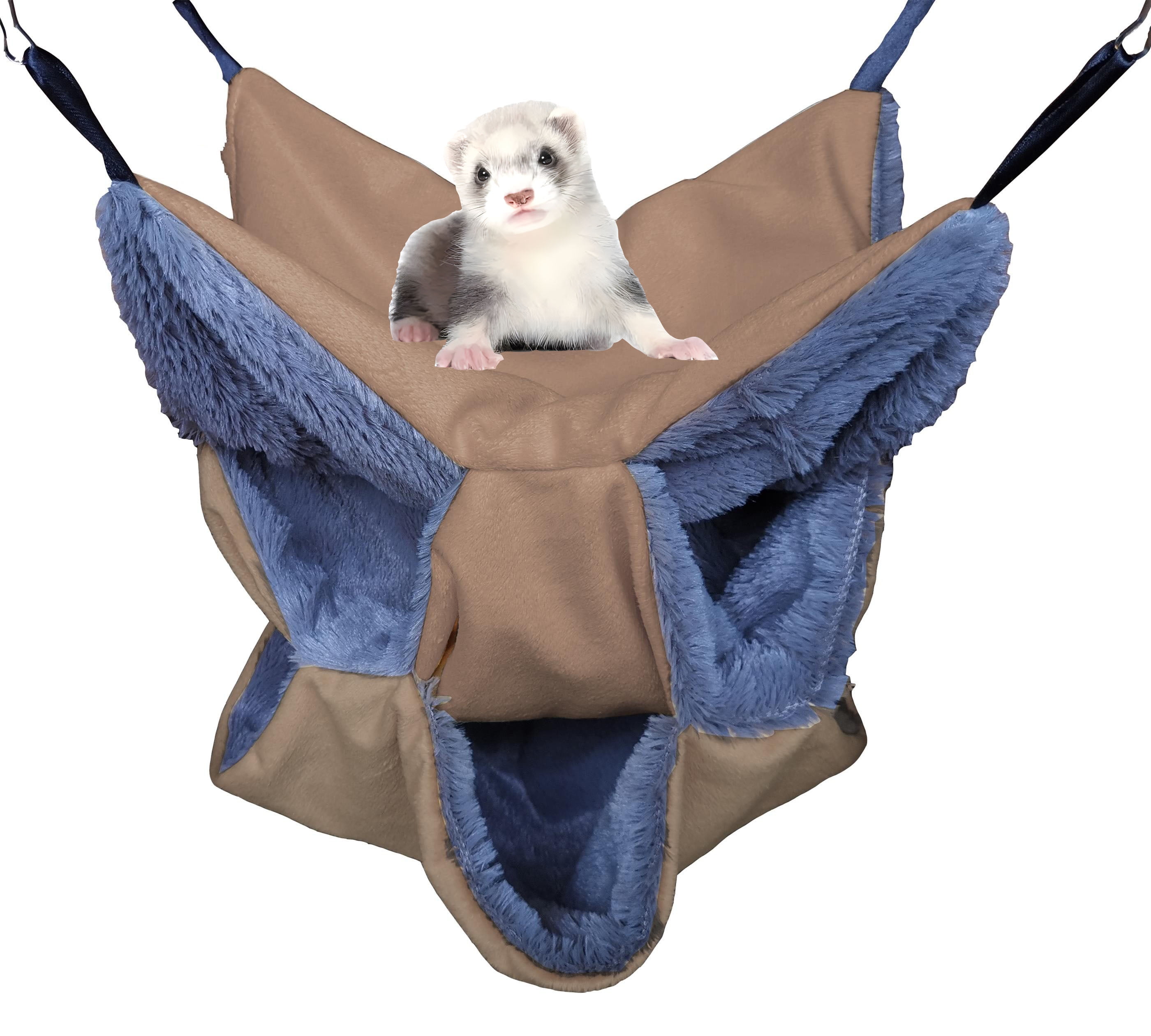 Vedem Small Animal Plush Hammock, Triple Bunkbed Design, Cozy Cave for ...