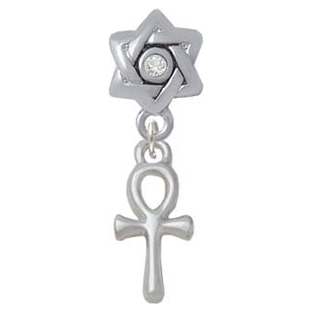 Small Ankh - Star of David with Clear Crystal Charm Bead - Walmart.com