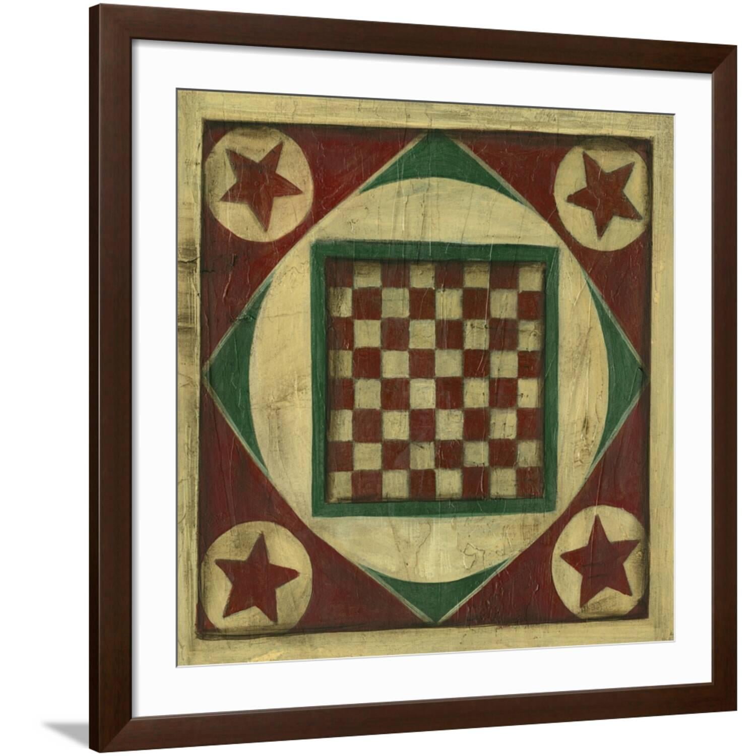Art.com Small Antique Checkers Art Print by Ethan Harper, Brown Frame ...