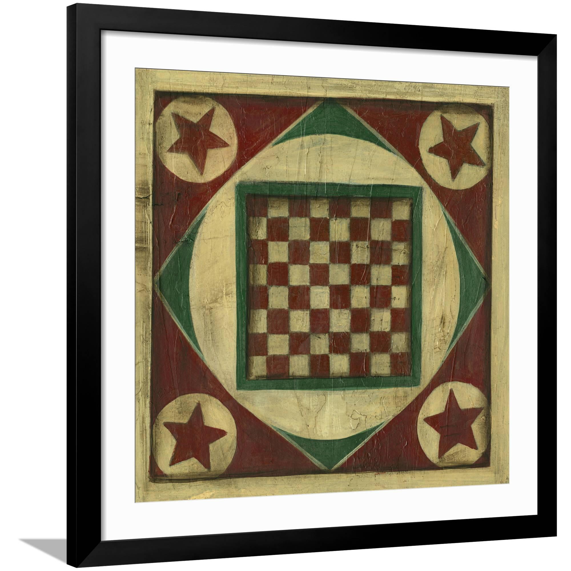 Art.com Small Antique Checkers Art Print by Ethan Harper, Black Frame ...