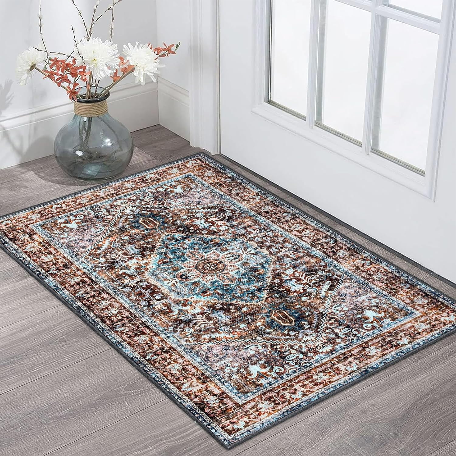 Small Area Rug 2x3 Ft Rugs for Entryway Washable Boho Entry Rug Non ...