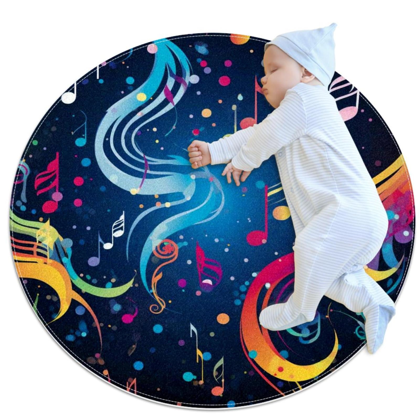 Small Area Rugs Bathroom Rugs Colorful Music Notes Non-Slip Throw Rug ...