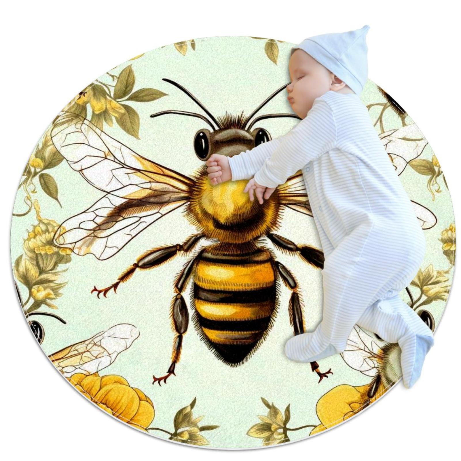 Small Area Rugs Bathroom Rugs Bumble Bee Pattern Non-Slip Throw Rug ...