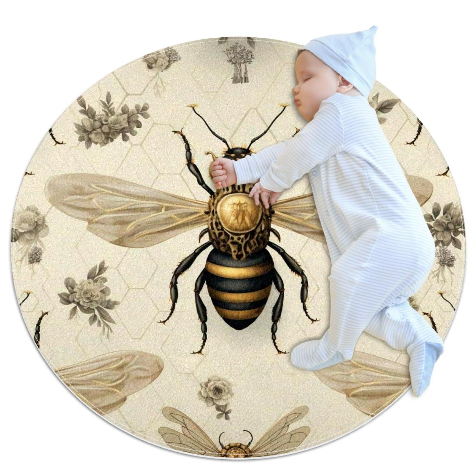 Small Area Rugs Bathroom Rugs Bumble Bee Pattern Non-Slip Throw Rug ...