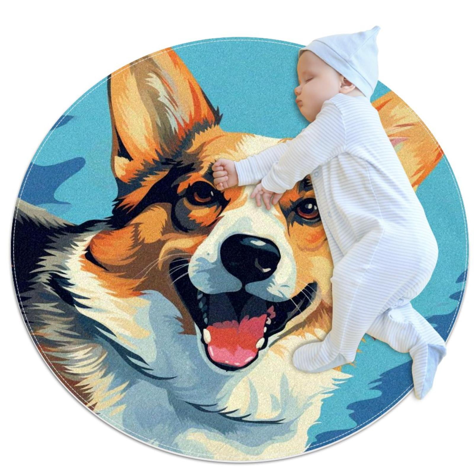 Small Area Rugs Bathroom Rugs Corgi Dogs Non-Slip Throw Rug Floor ...