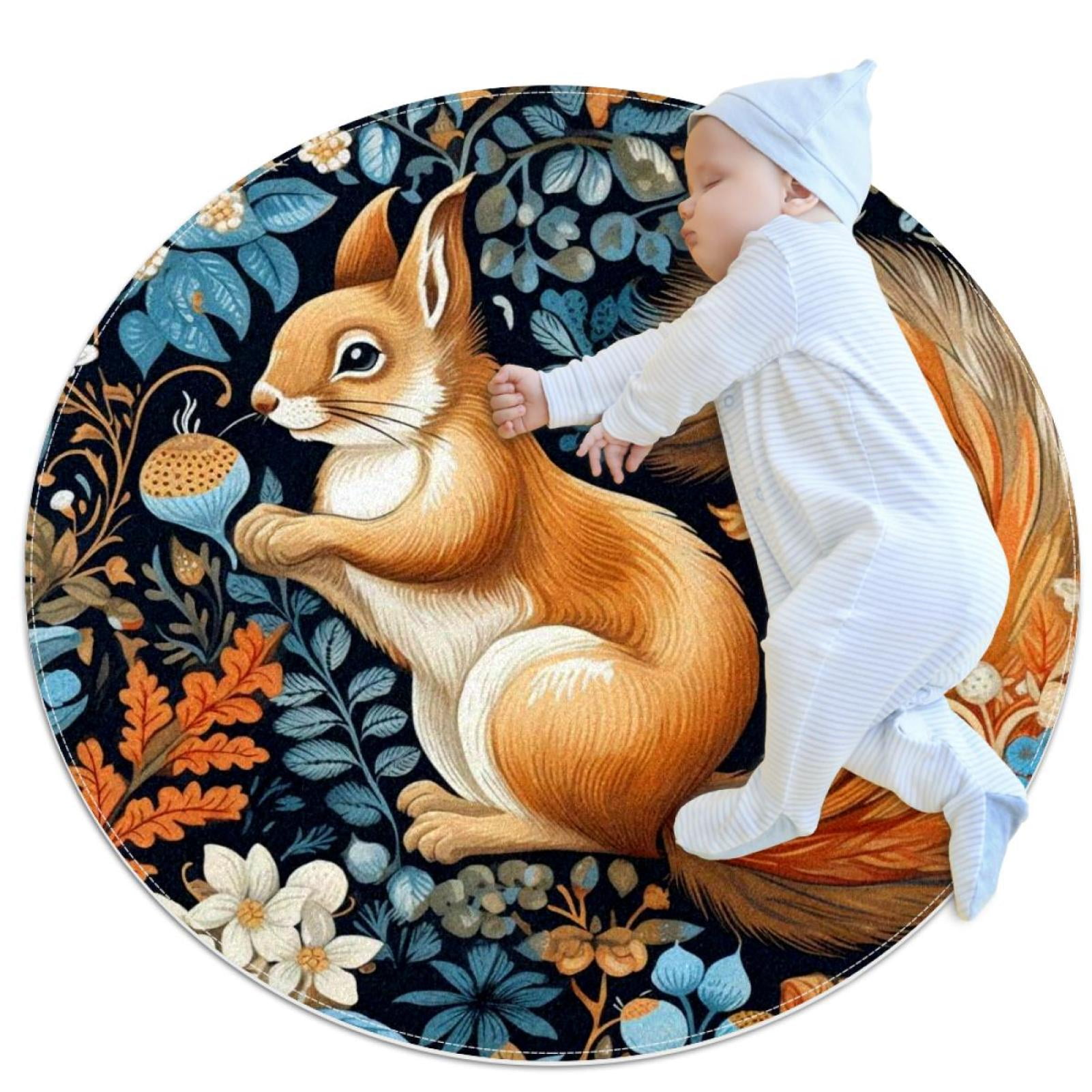 Small Area Rugs Bathroom Rugs Cute Squirrel Non-Slip Throw Rug Floor ...