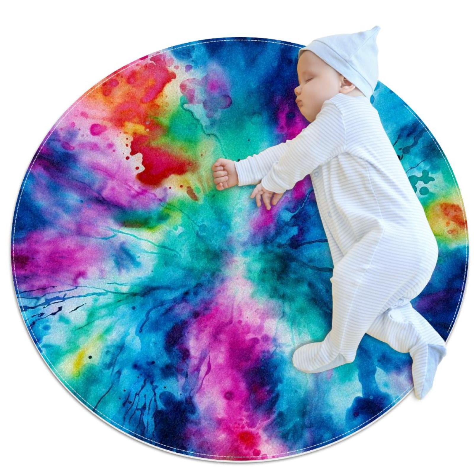 Small Area Rugs Bathroom Rugs Watercolor Tie Dye Non-Slip Throw Rug ...