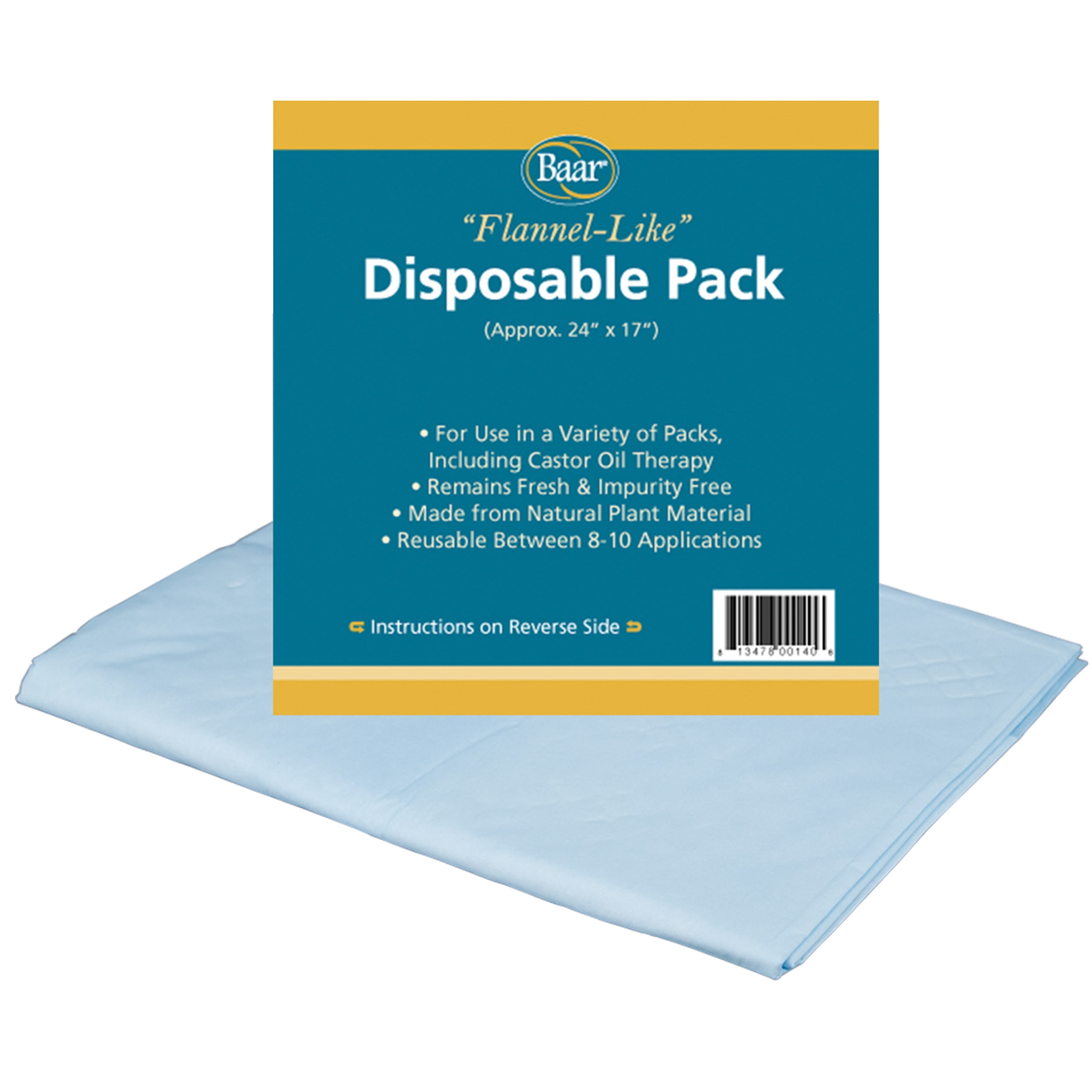 Small Baar Castor Oil Disposable Flannel-Like Pack: 24"x 17" - Walmart.com