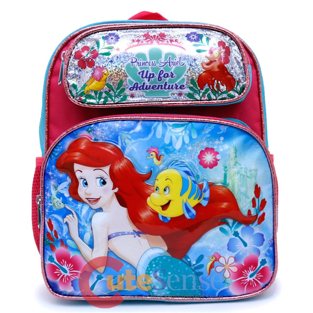 Small Backpack - - Little Mermaid Ariel Silver/Red 12 601935 - Walmart.com