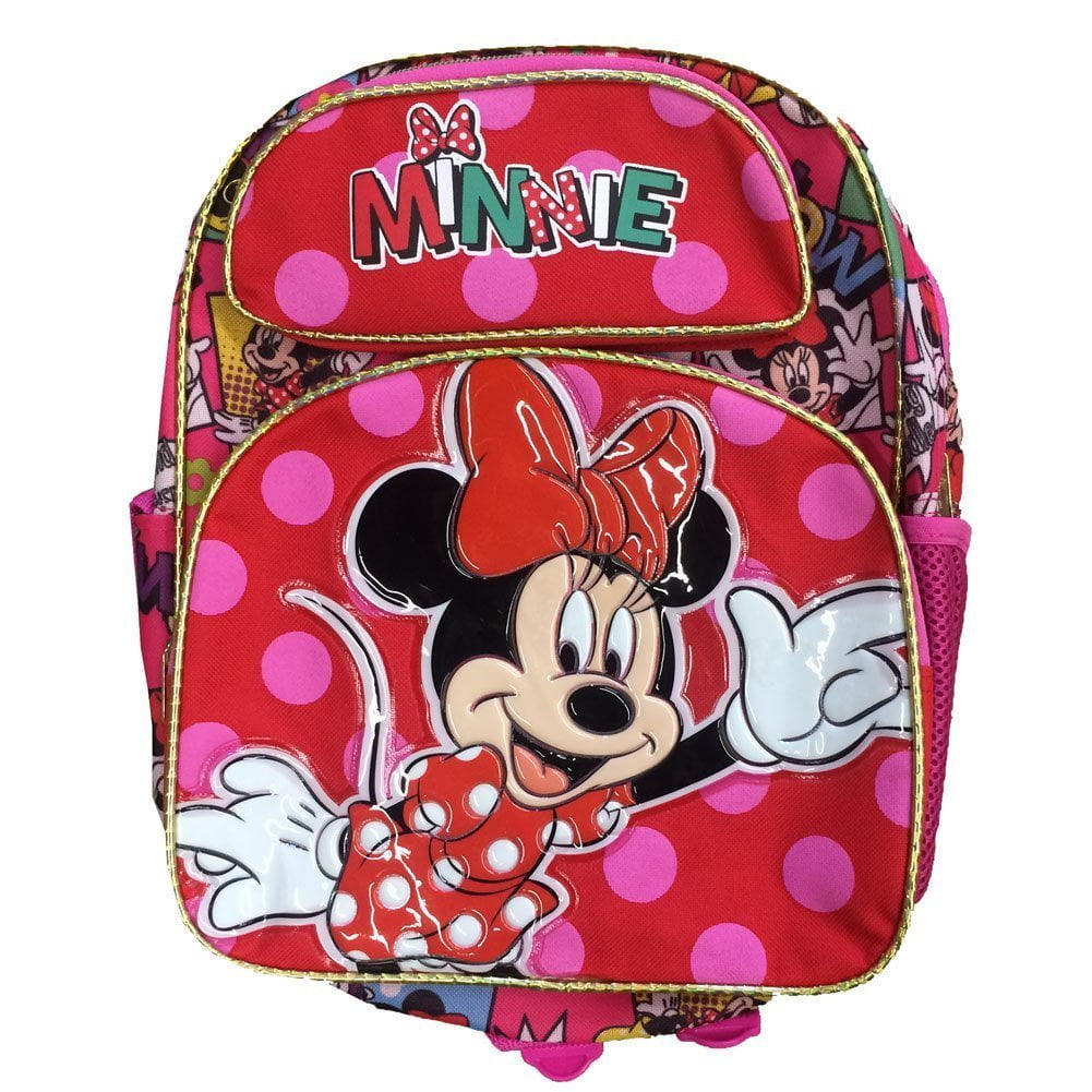 Minnie Mouse Small Backpack - Kids Mini Book Bag - Comic Red Pink ...