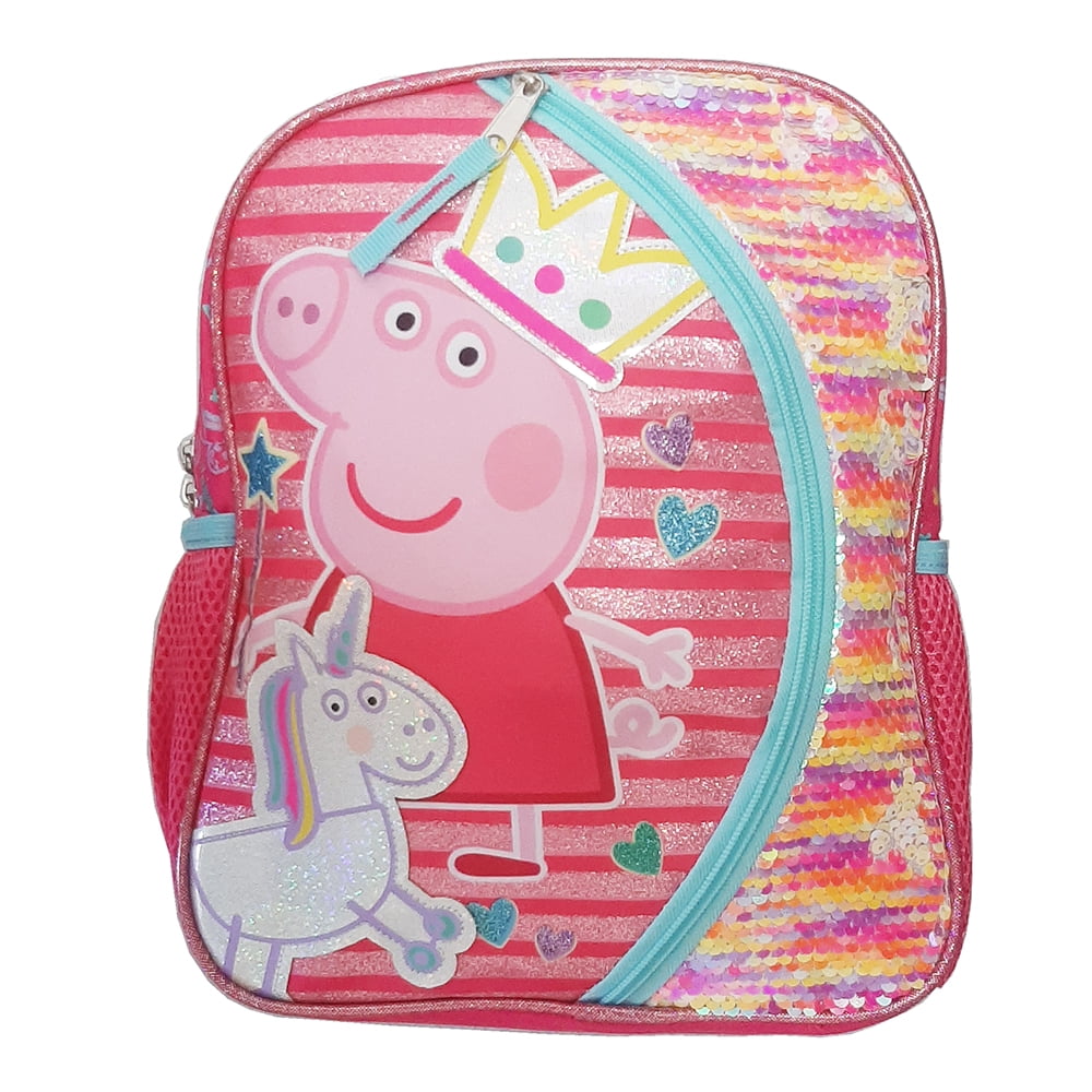 Peppa Pig 12" Toddler Sequins Backpack - Princess Design with Unicorn ...