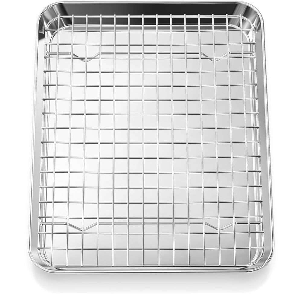Small Baking Sheet with Rack Set [ Small Cookie Sheet + Small Baking ...