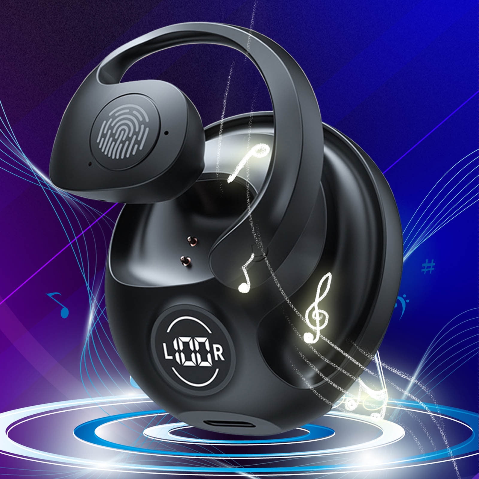 Small Ball Digital Display Language Translator Headset Wireless ...