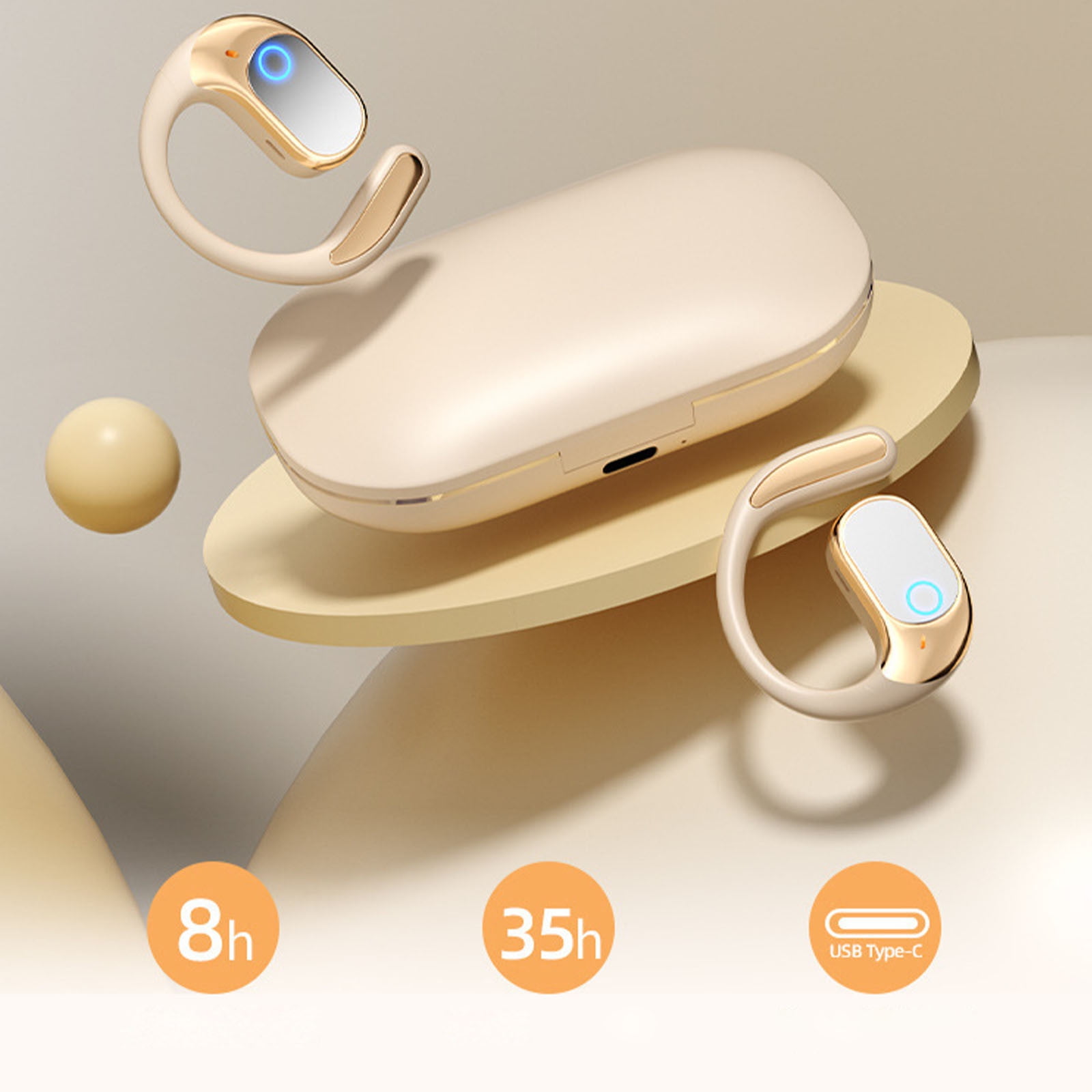 Small Ball Digital Display Language Translator Headset Wireless ...