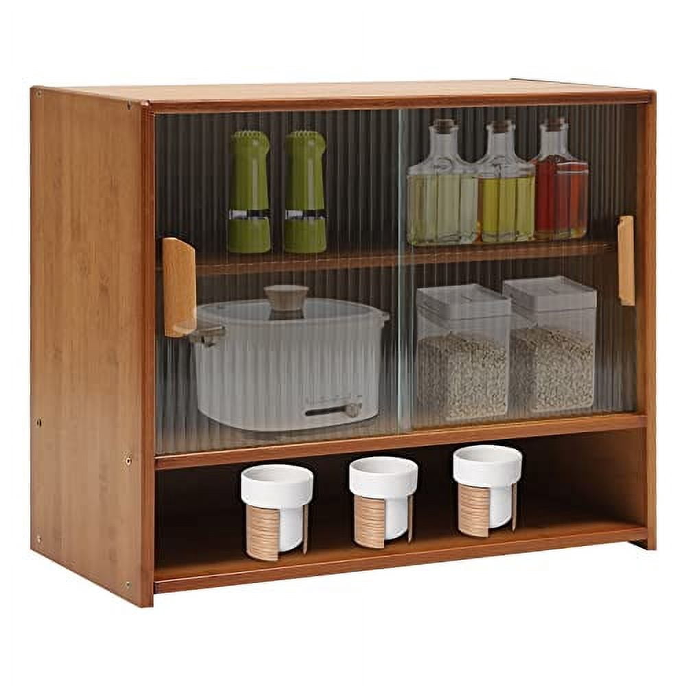 Small Bamboo Kitchen Pantry Sideboard, 3 Tier Countertop Kitchen ...