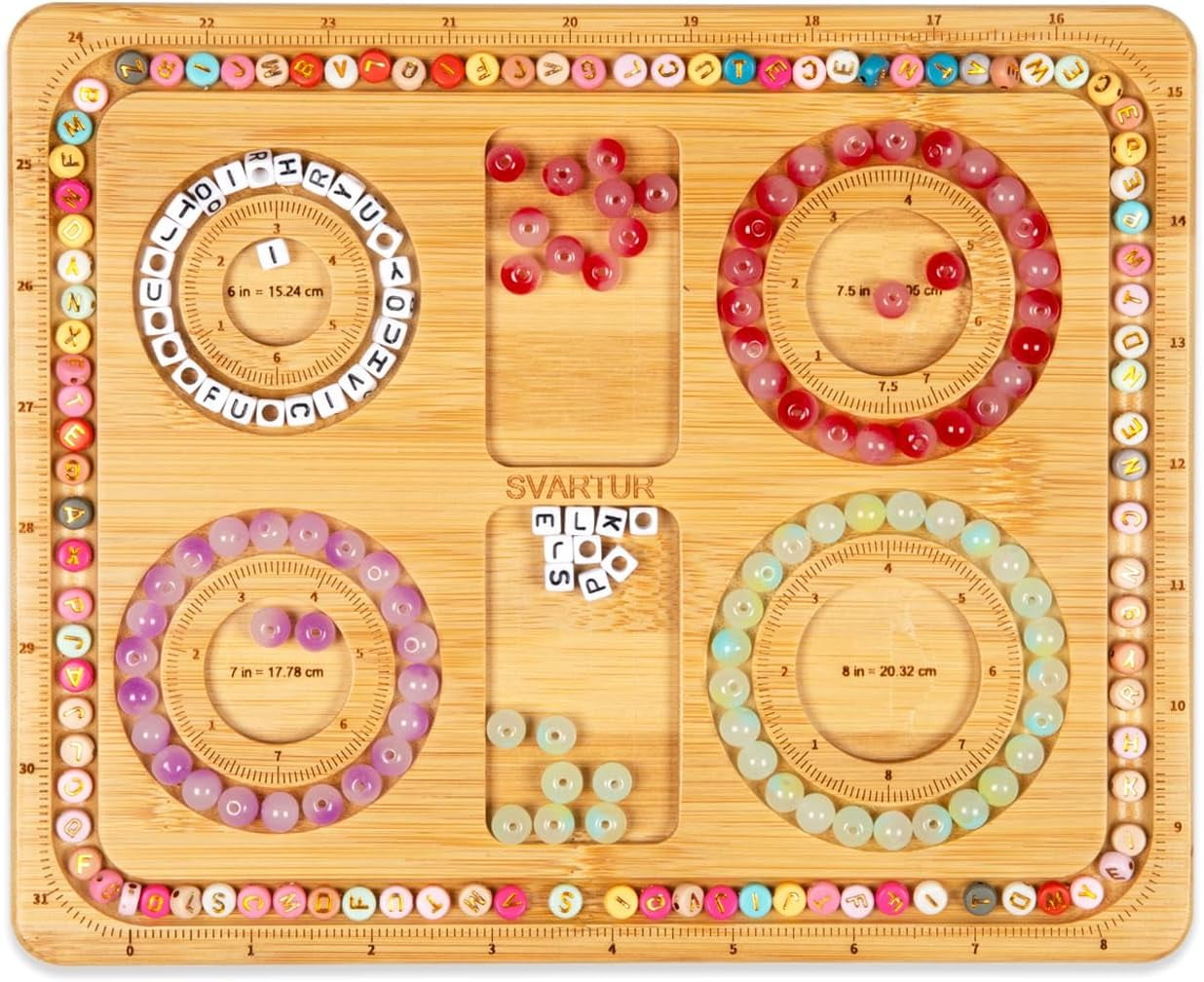 Small Bamboo Wood Beading Board for Bracelet Making 6"/ 7"/ 7.5"/ 8 ...
