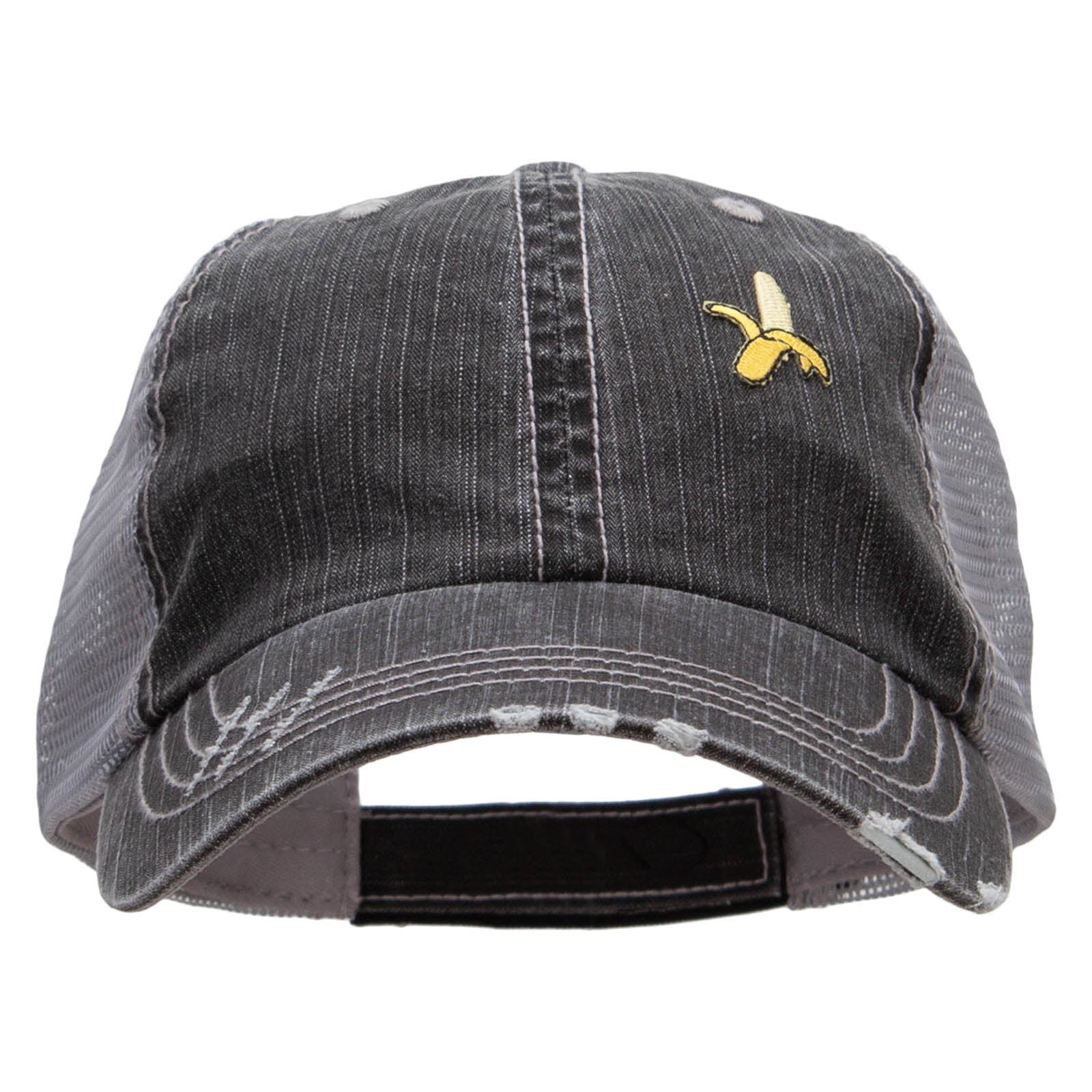Small Banana Fruit Patched Low Profile Special Cotton Mesh Cap - Black ...