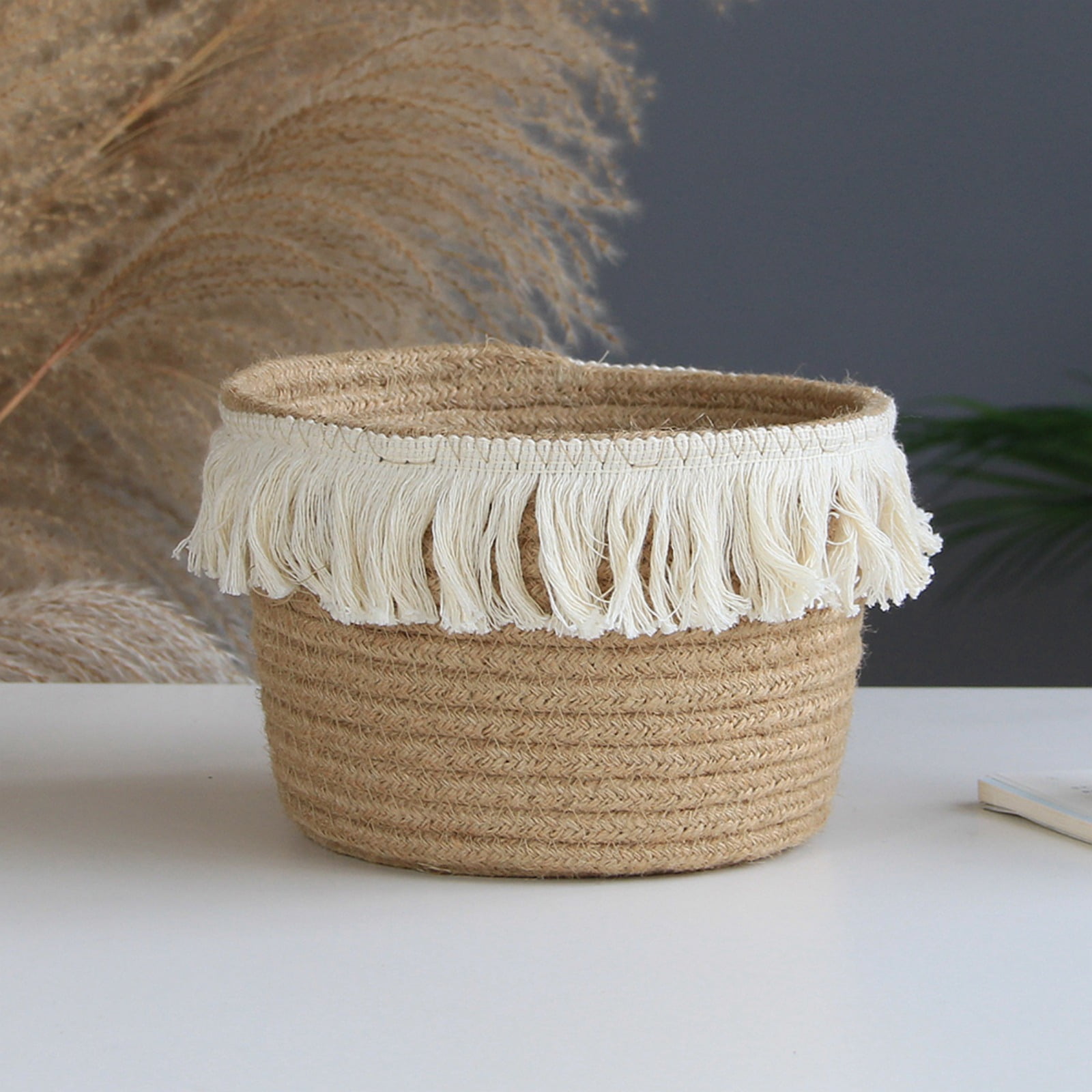 Rope Storage Basket Fabric Storage Bins Countertop Boho Bakset Toilet ...