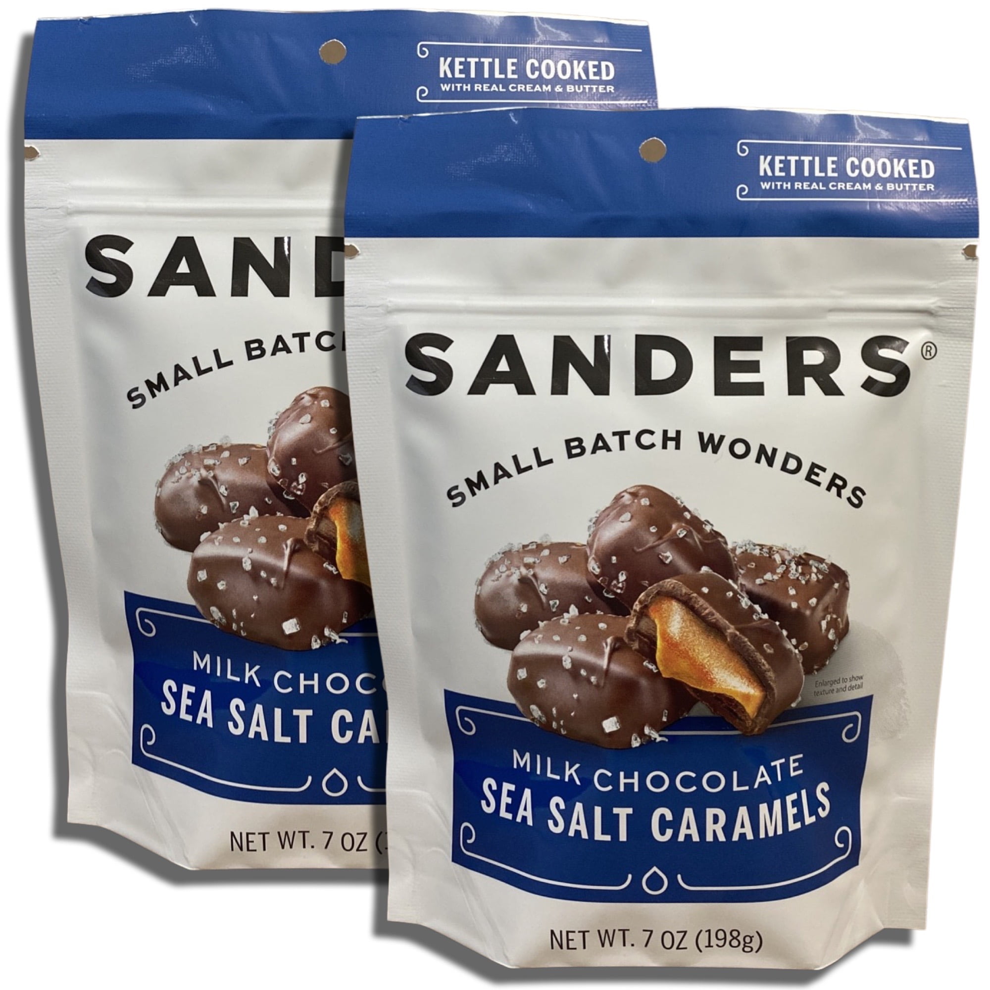 Sanders Small Batch Milk Chocolate Sea Salt Caramels, Covered Candy, 7 ...