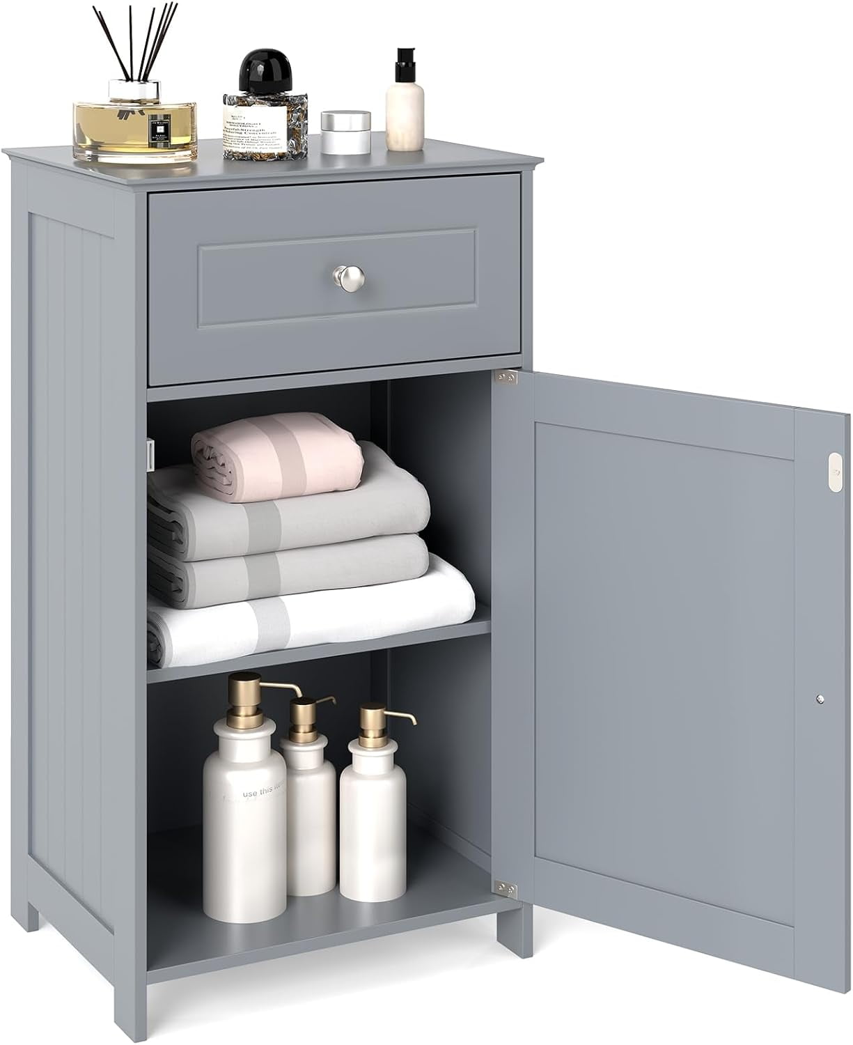 Small Bathroom Cabinet for Small Spaces, Freestanding Single Door ...