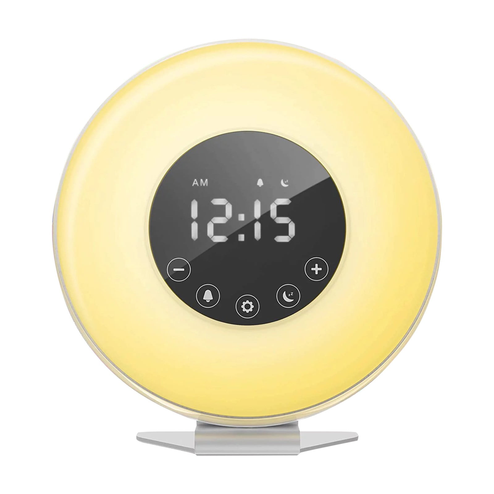 Small Bathroom Lamp Sunrise Alarm Clock Digital LED Clock With 6 Color ...
