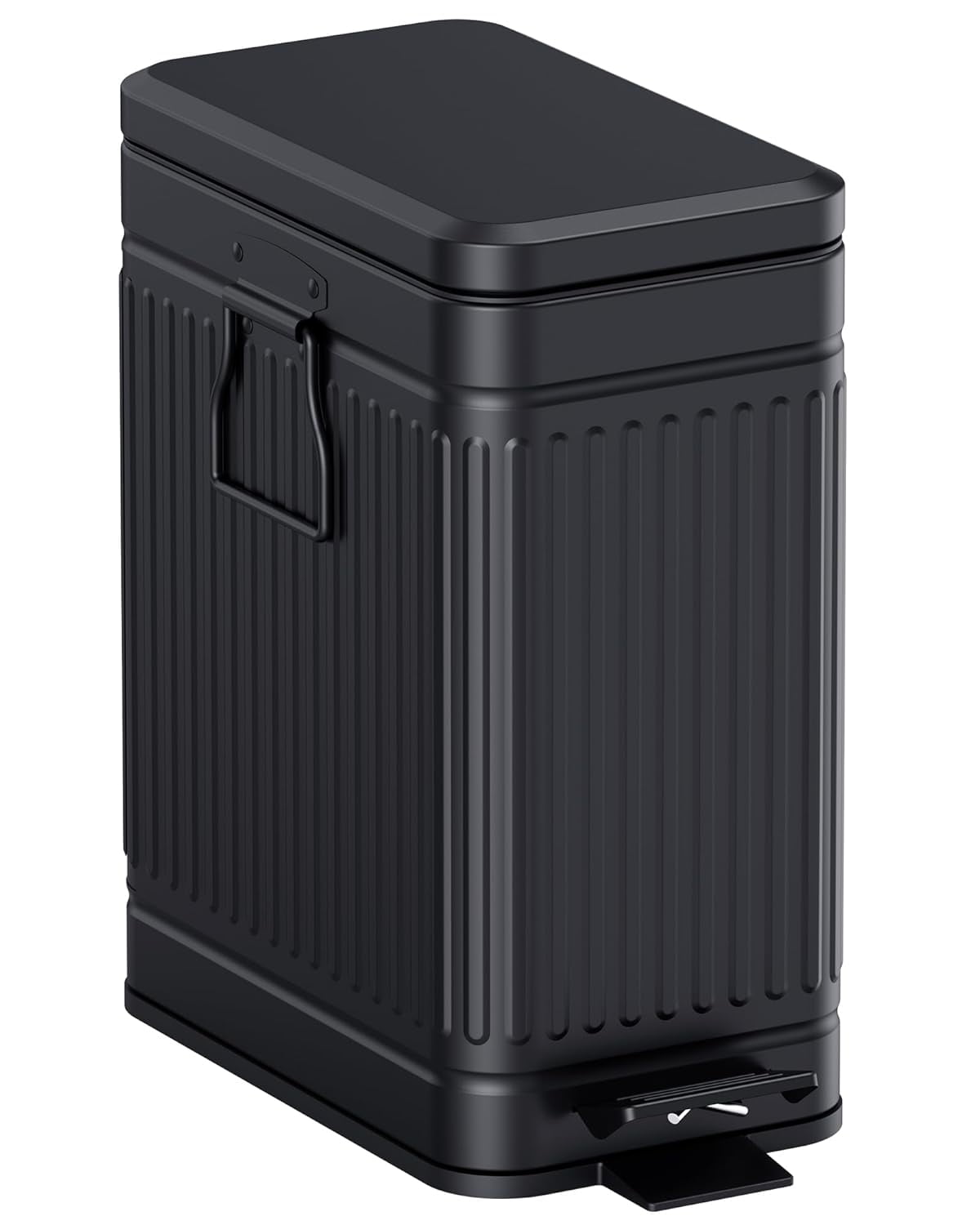 Small Bathroom Trash Can with Lid Soft Close-10L/2.6 Gal Stainless ...