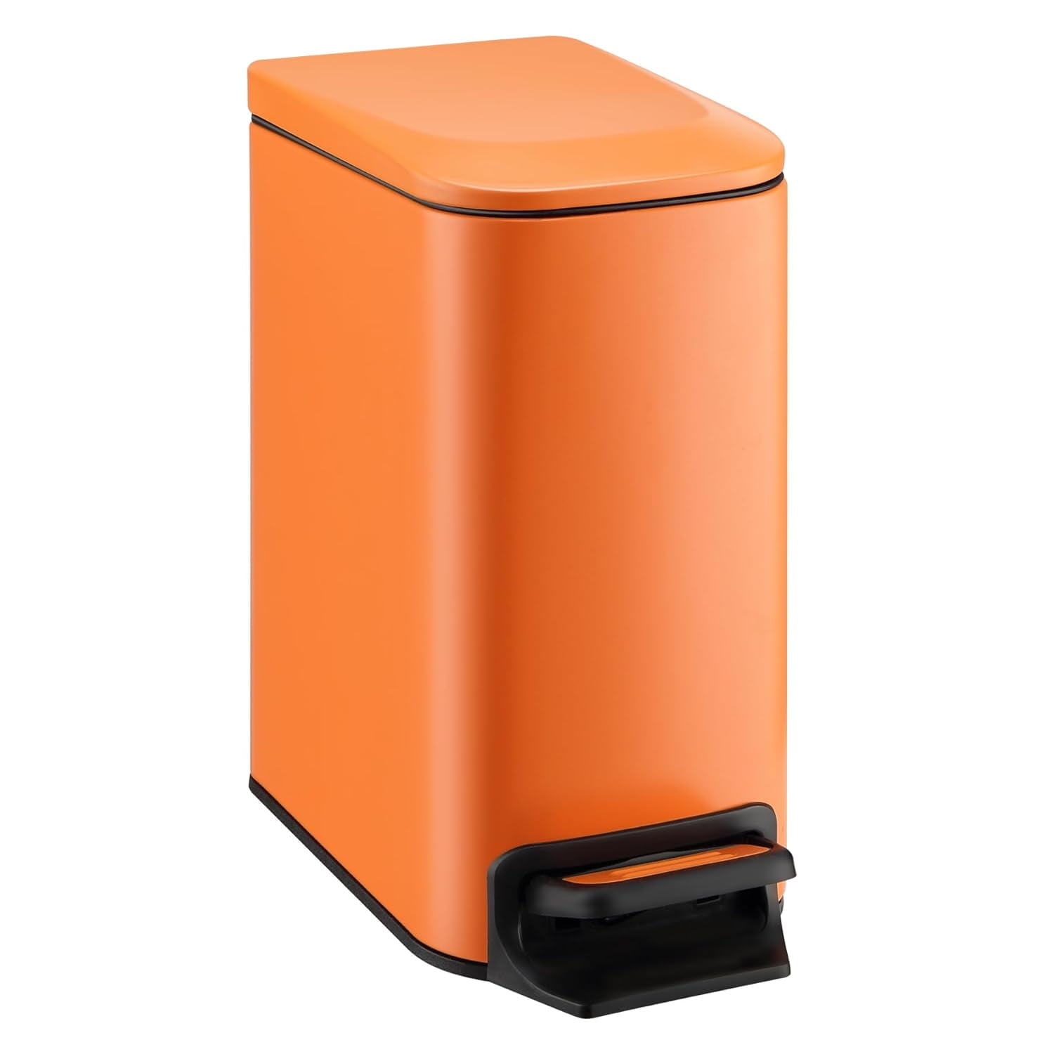 Small Bathroom Trash Can with Lid Soft Close, 6 Liter / 1.6 Gallon ...