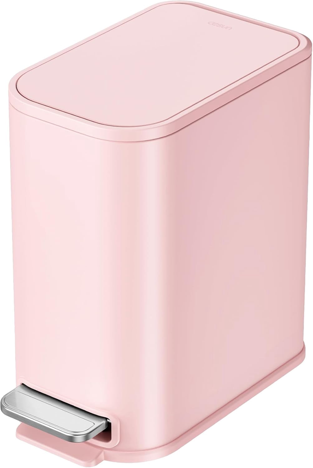 Small Bathroom Trash Can with Lid Soft Close and Step Pedal, 5 Liter 1. ...