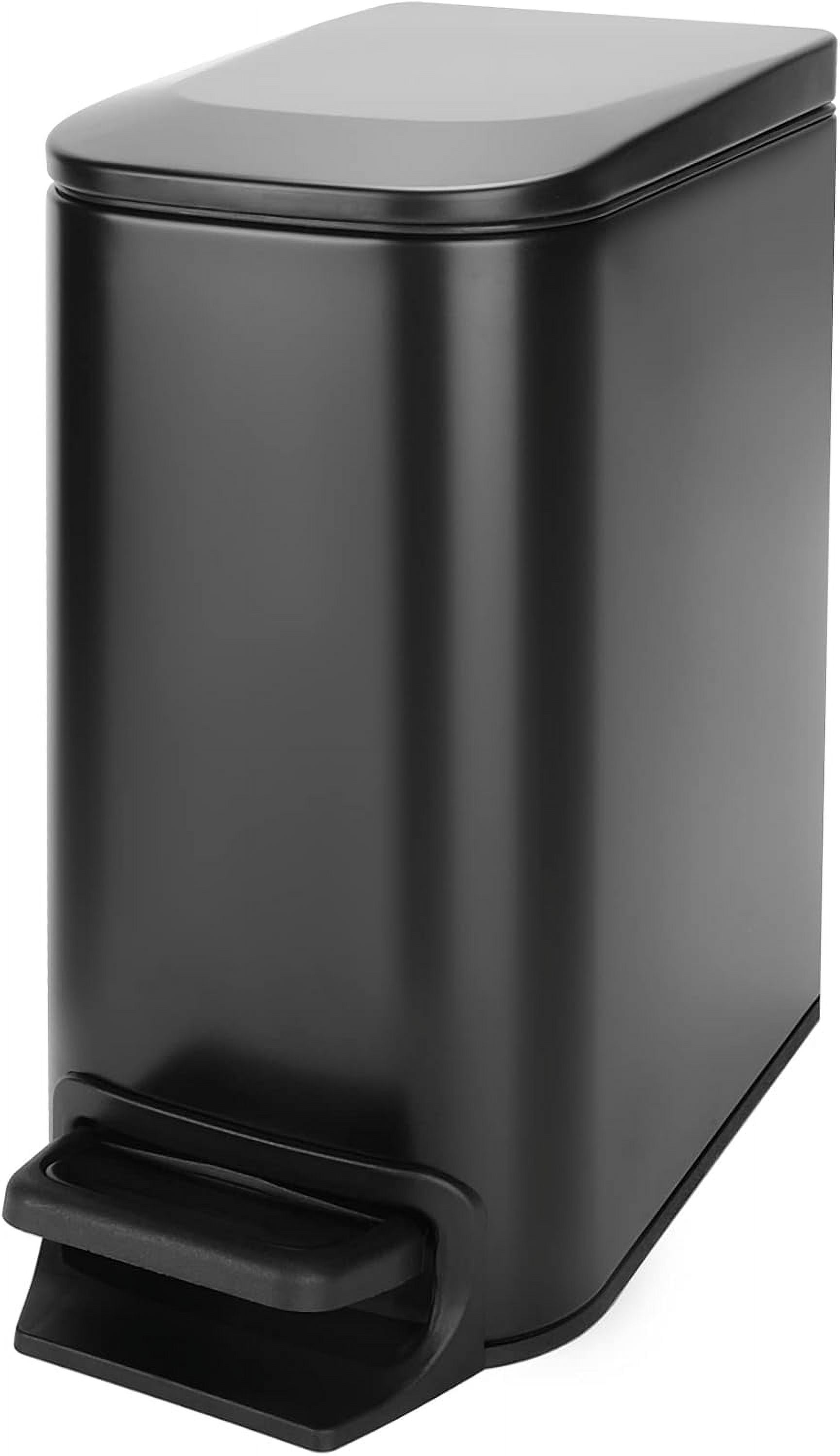 Small Bathroom Trash Can with Soft Lid, Foot Pedal, 6L/1.6 Gallon ...