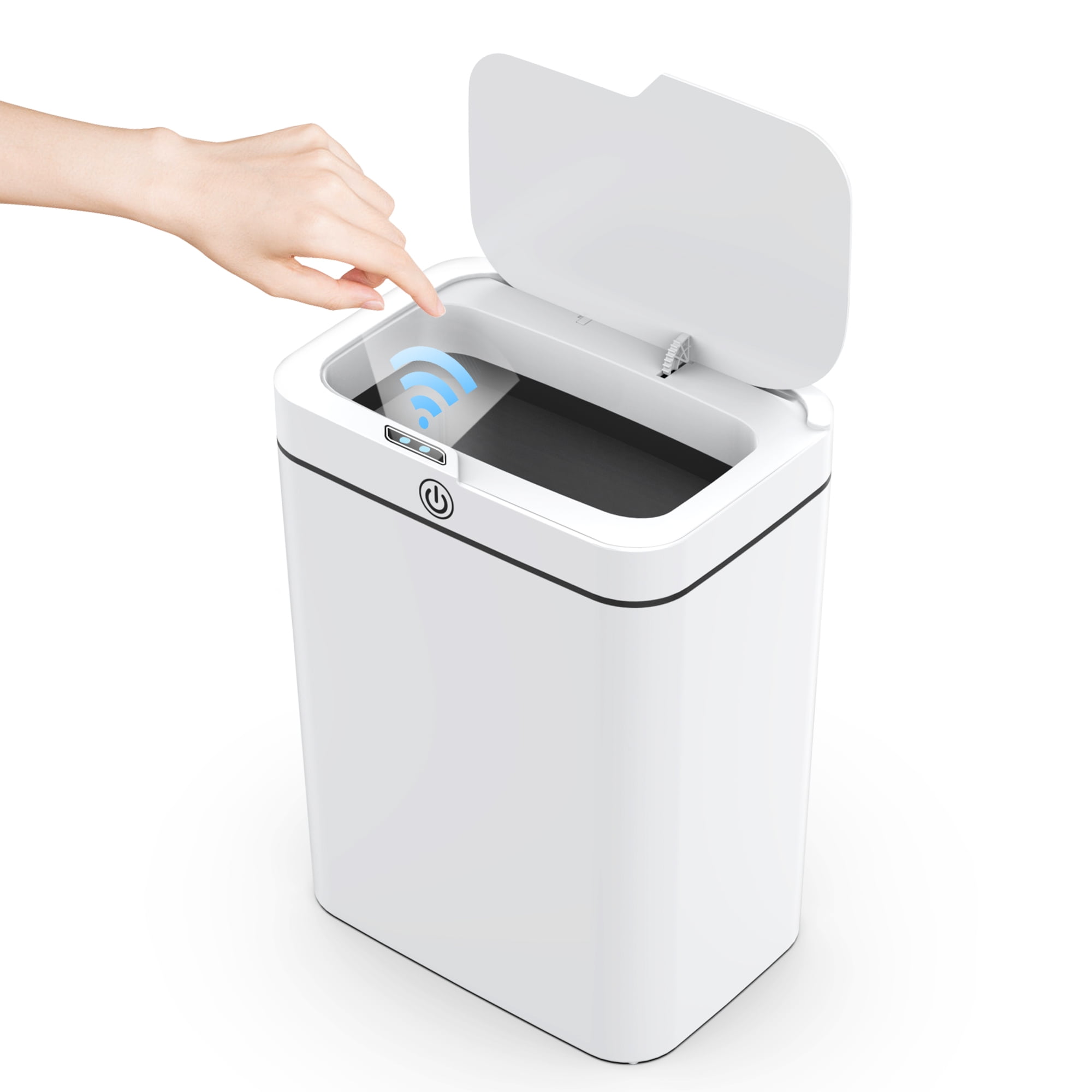 Walmart 4.75 Gallon Hands-Free Trash Can, Slim Waterproof Smart Garbage Bin with Lid for ...
