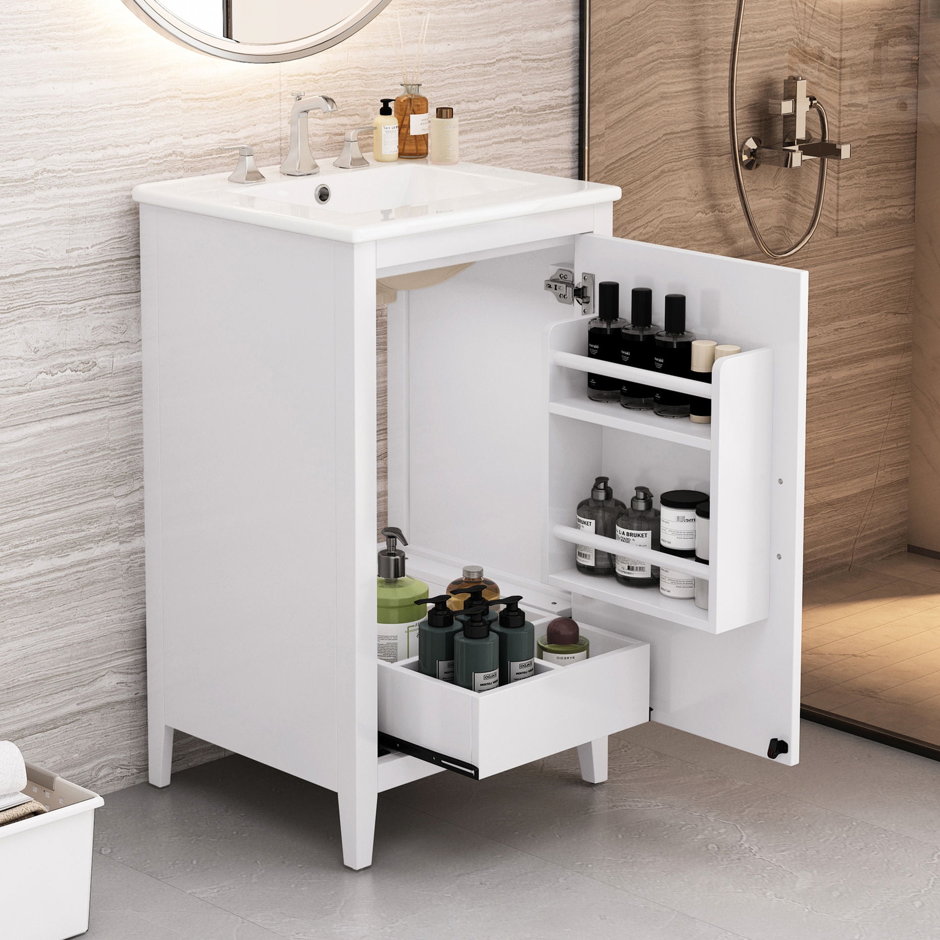 Small Bathroom Vanity with Undermount Sink | Keep Bathroom Items ...