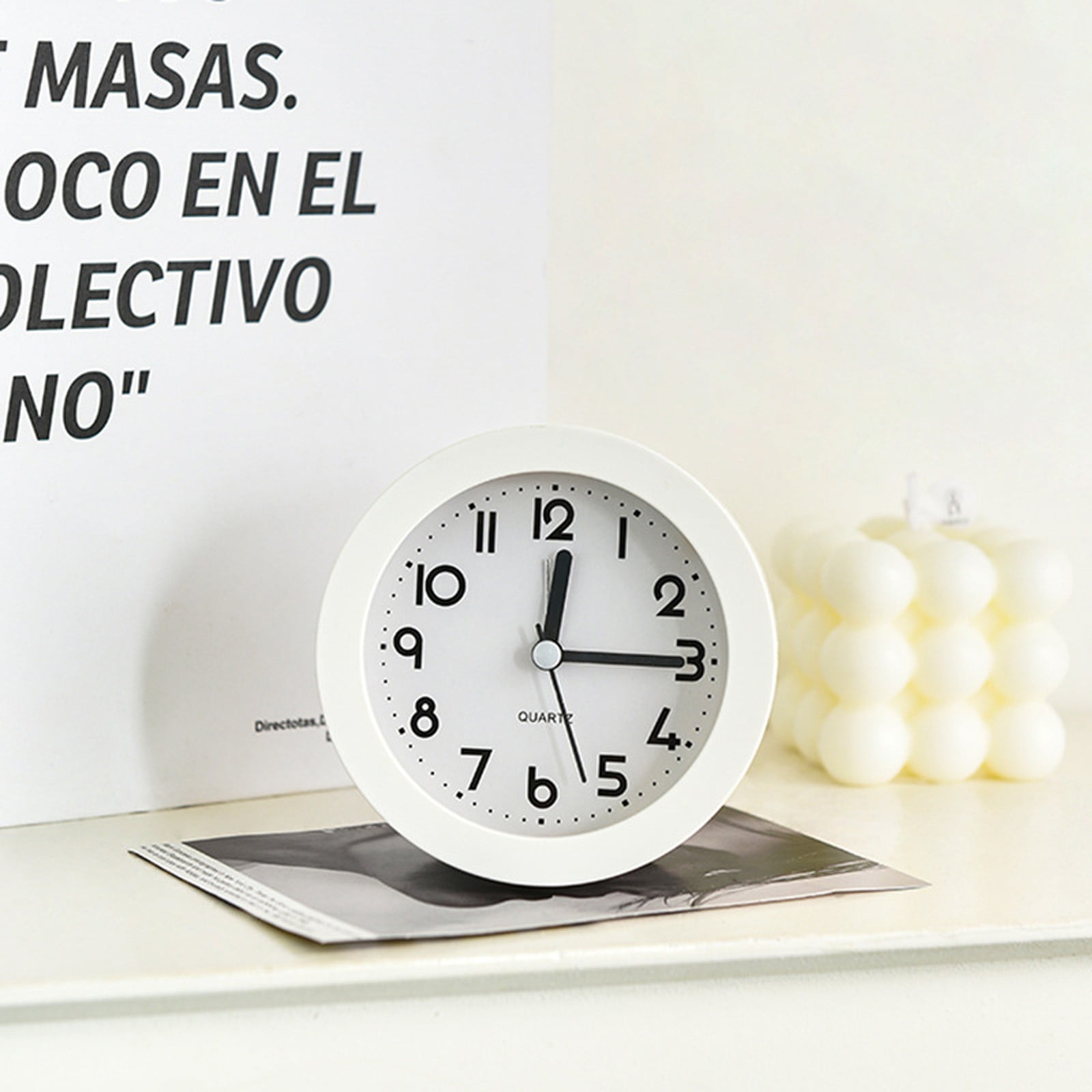 Small Battery Operated Analog Alarm Clock Silent Non Ticking, Ascending Beep Sounds, Snooze ...